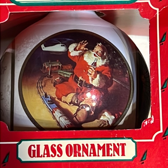 Coca Cola | Holiday | Cocacola Santa Glass Ornament | Poshmark